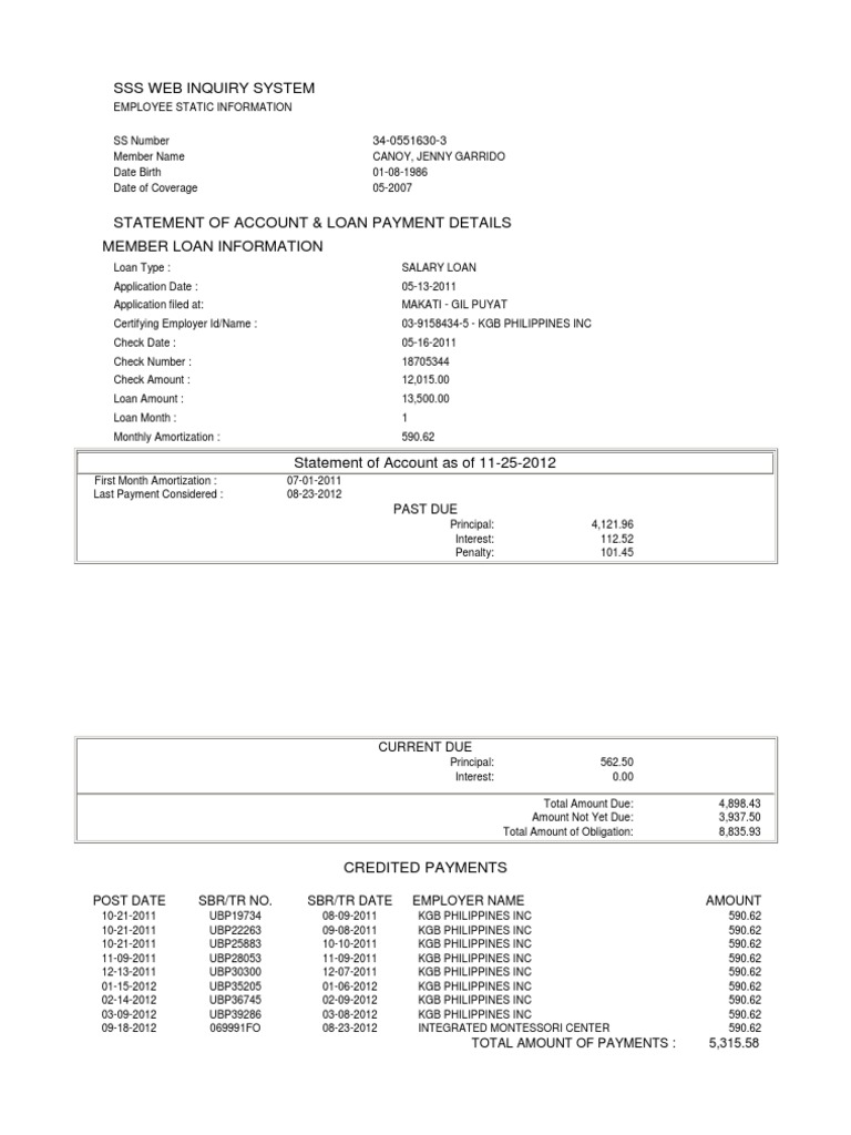 SSS Employee Static Information Report | PDF
