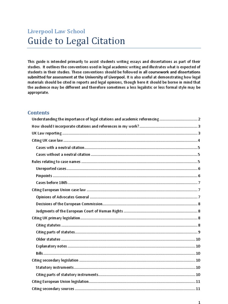 UK Legal Citations | PDF