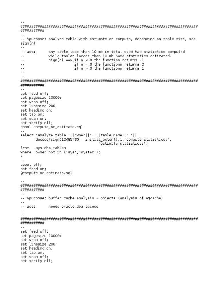 Oracle Db A Scripts One In All Oracle Database Information Technology
