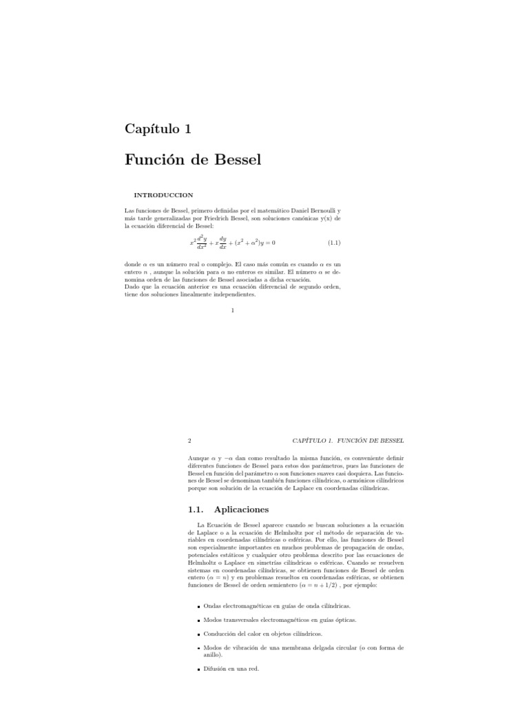 Funciones de Bessel y sus aplicaciones | PDF | Objetos matemáticos | Funciones y mapeos