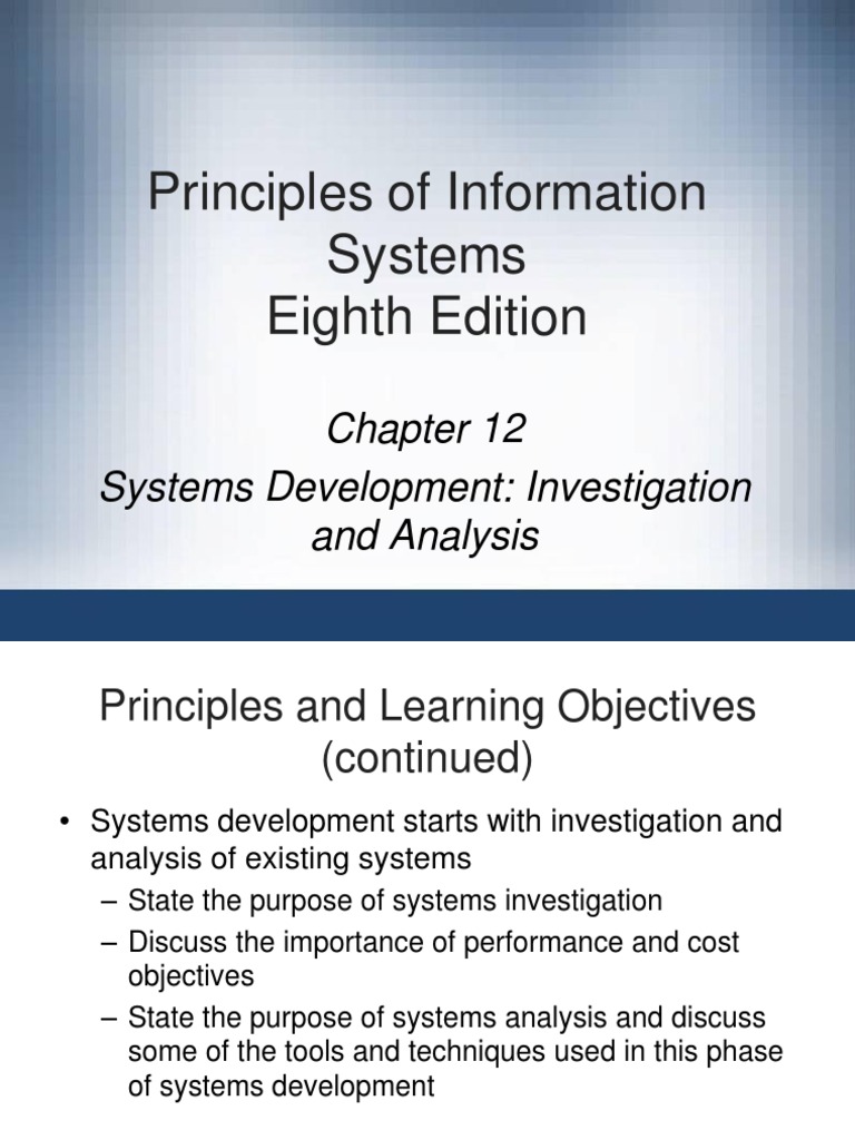 Principles of Information Systems Eighth Edition: Systems Development ...