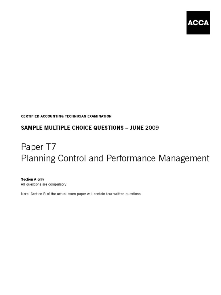 Paper T7 Planning Control and Performance Management: Sample Multiple ...