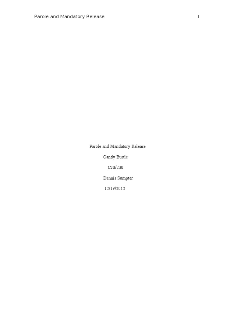 Understanding Mandatory Release in Parole | PDF
