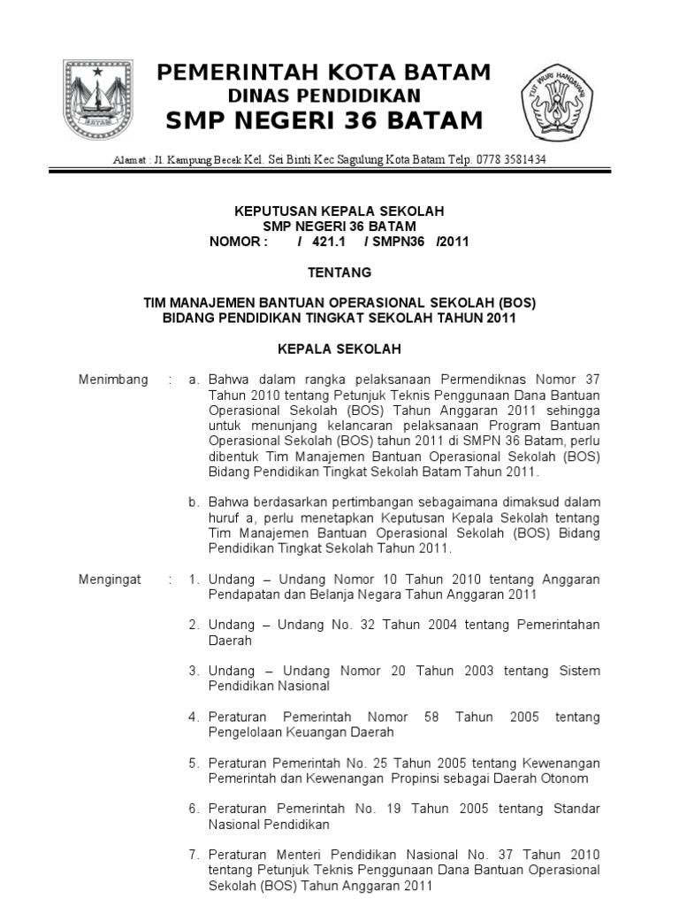 Contoh SK Bos | PDF