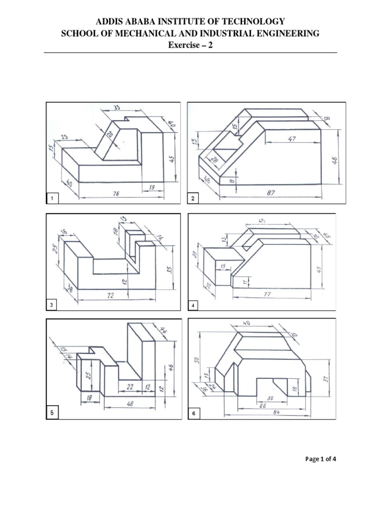 Drawing Multiview Exercise | PDF | Technology & Engineering