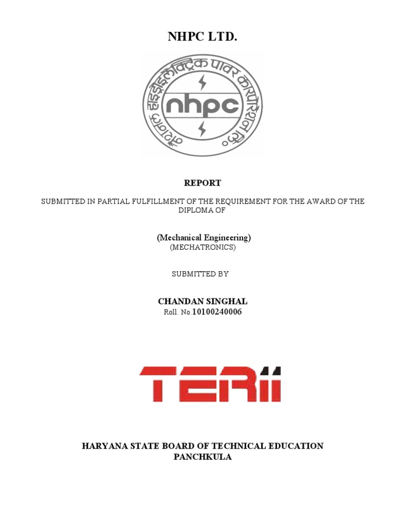 Power Point Presentation Summer Training, NHPC, Jammu | PDF | Applied ...