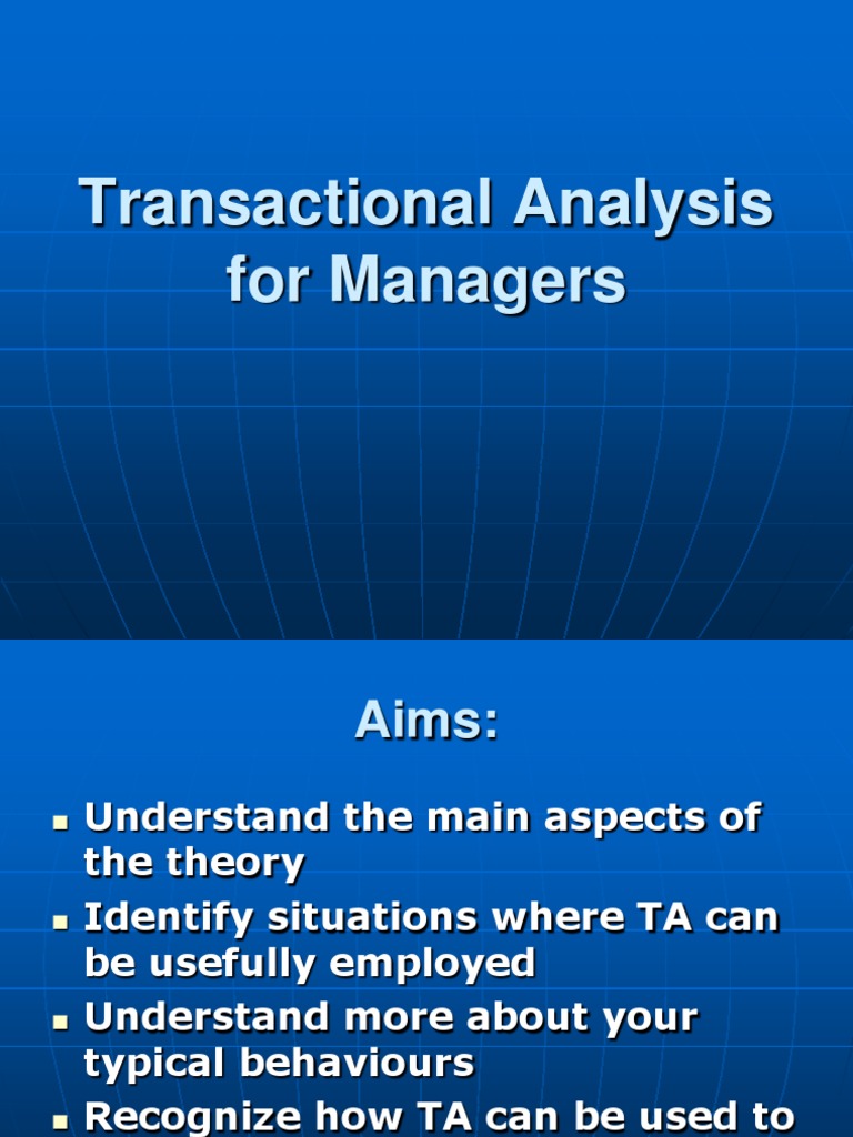 Transactional Analysis For Managers | PDF | Nonverbal Communication ...