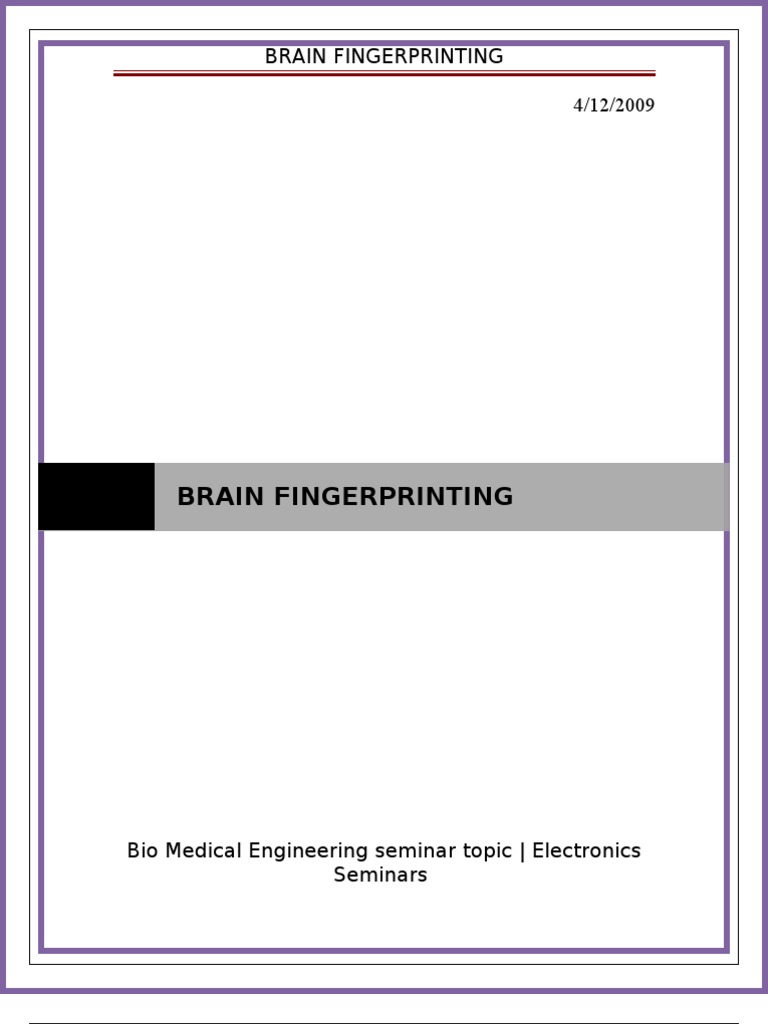 Brain Fingerprinting | PDF | Dna Profiling | Polygraph