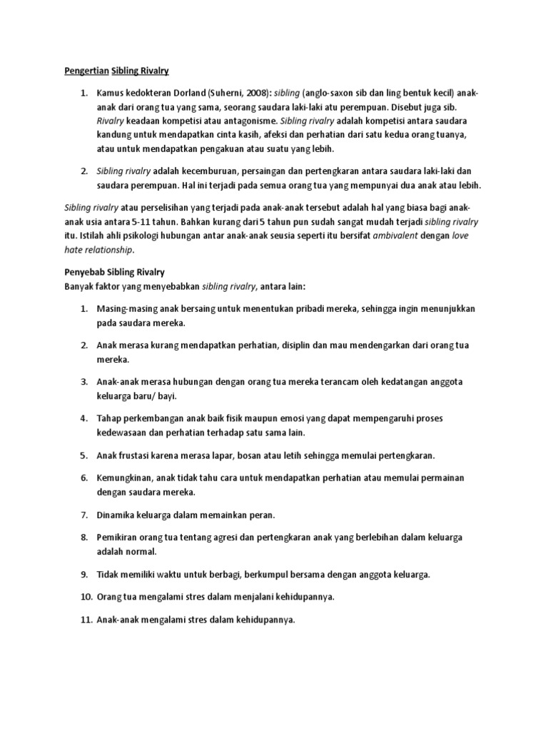 Sibling Rivalry | PDF