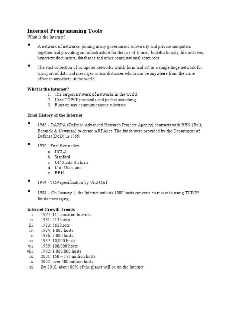 Internet Programming Tools Overview | PDF | Domain Name System | Osi Model