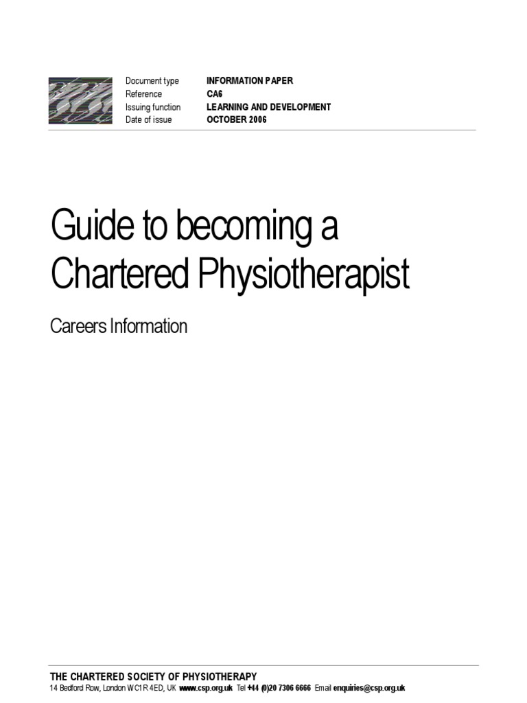 Guide To Becoming A Physiotherapist | PDF | Gce Advanced Level (United ...