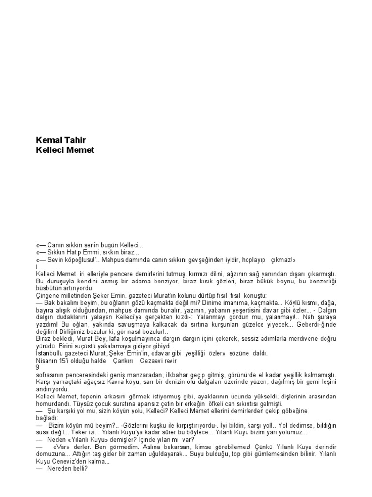 Kemal Tahir - Kelleci Memet | PDF