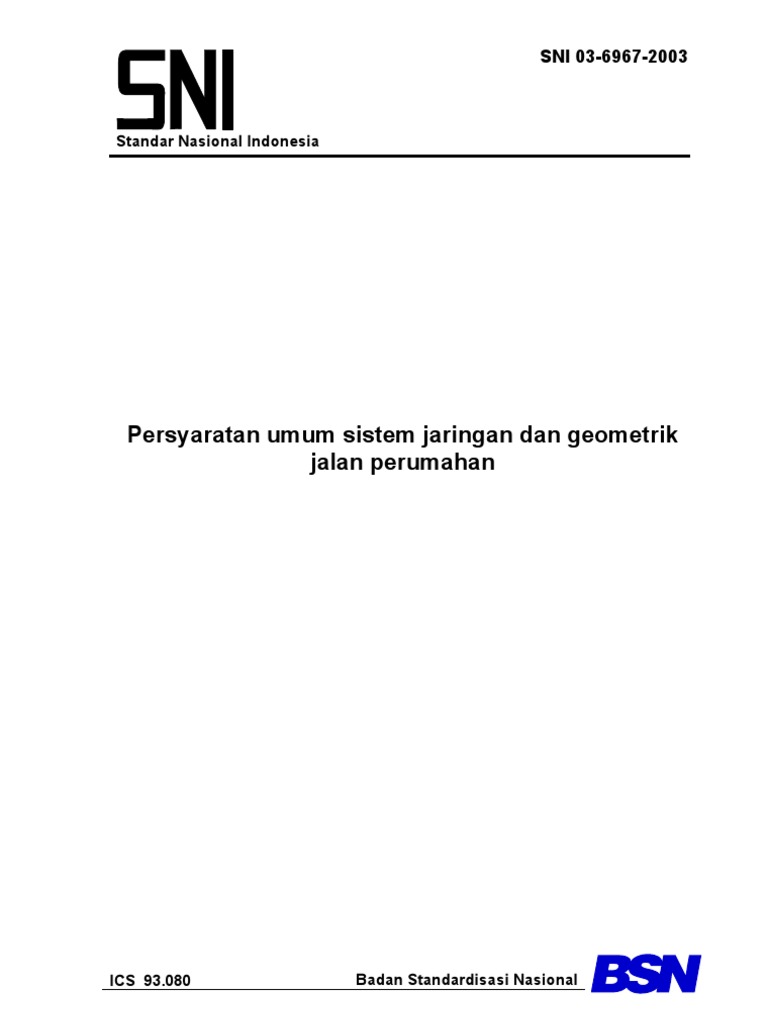 SNI Geometrik Jalan | PDF