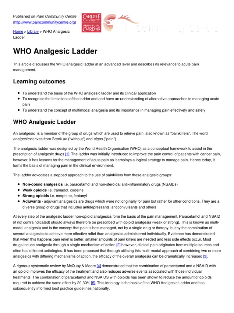 Pain Community Centre - Who Analgesic Ladder - 2011-03-15 | PDF ...