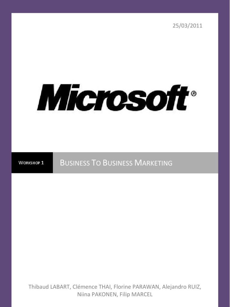 B2B Marketing: Case Study - Microsoft | PDF | Microsoft | Video Games