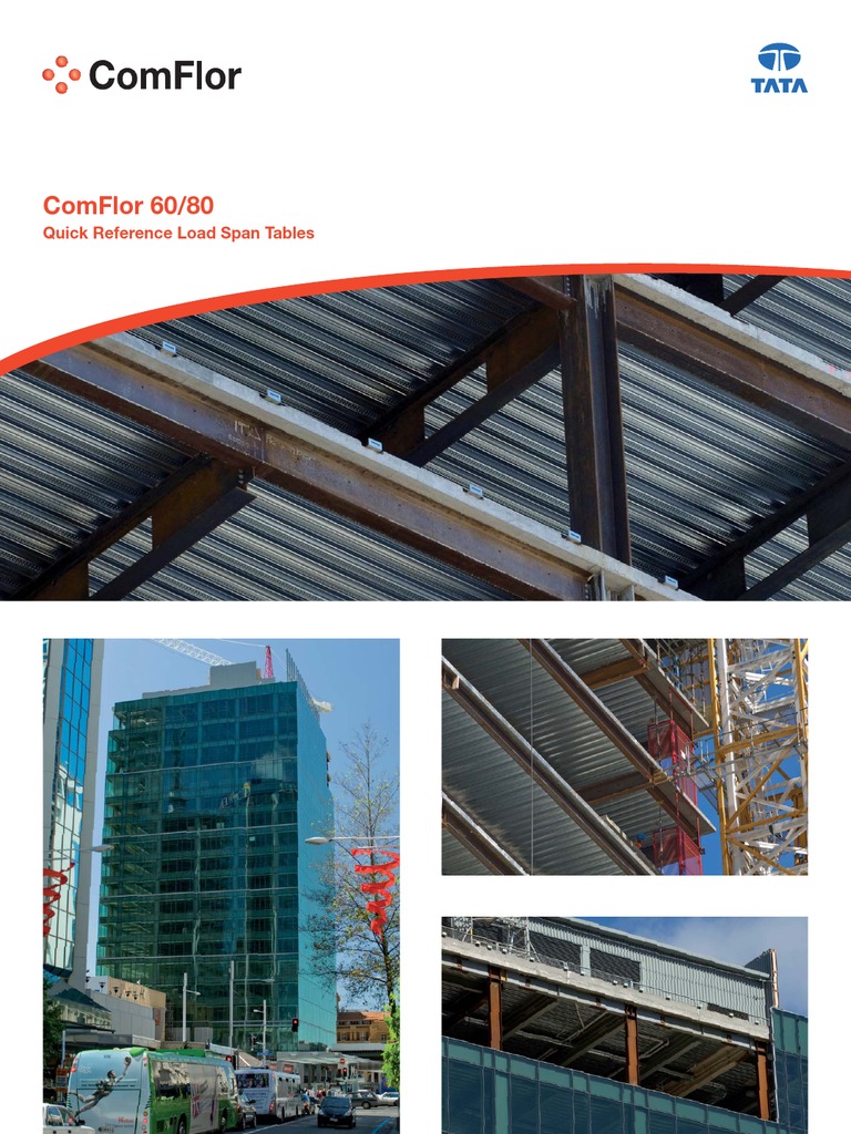 Comflor 60 80 Span Tables 2011 | PDF | Structural Load | Concrete