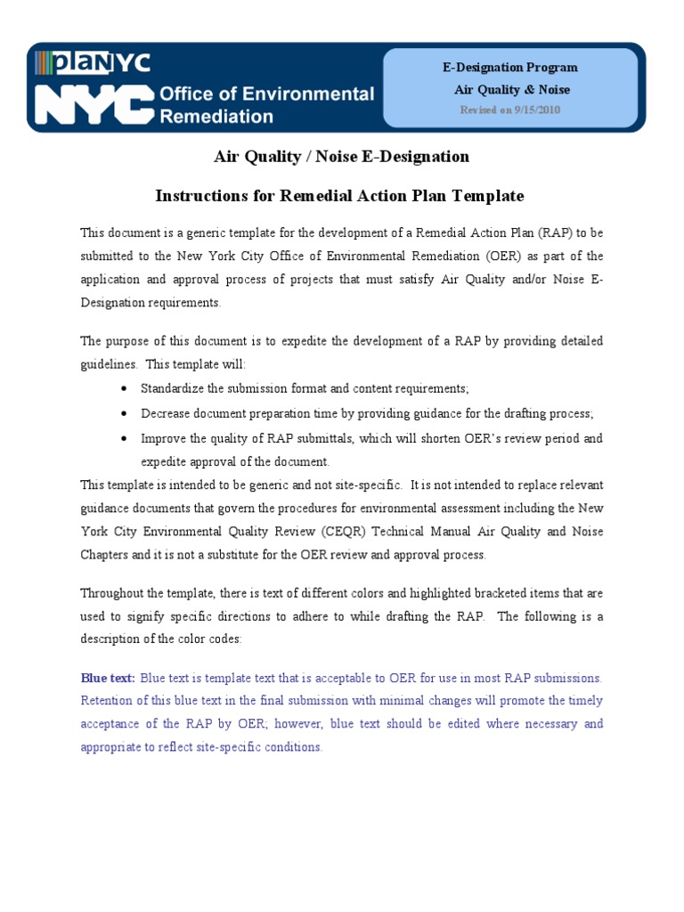 RAP Template for NYC E-Designation | PDF | Hvac | Window