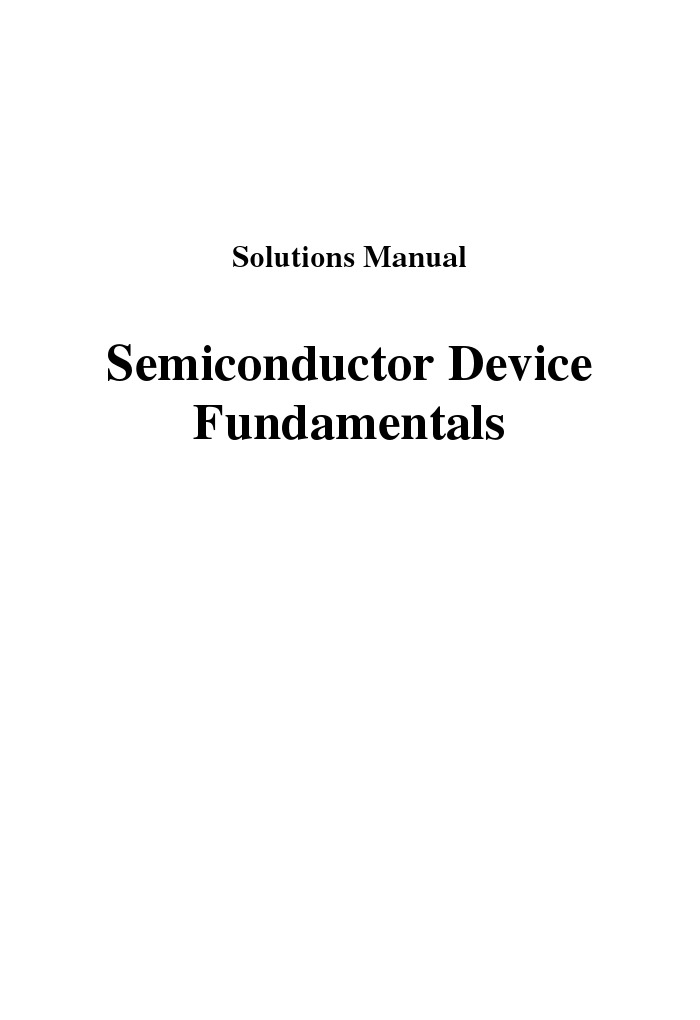 Semiconductor Device Fundamentals | PDF