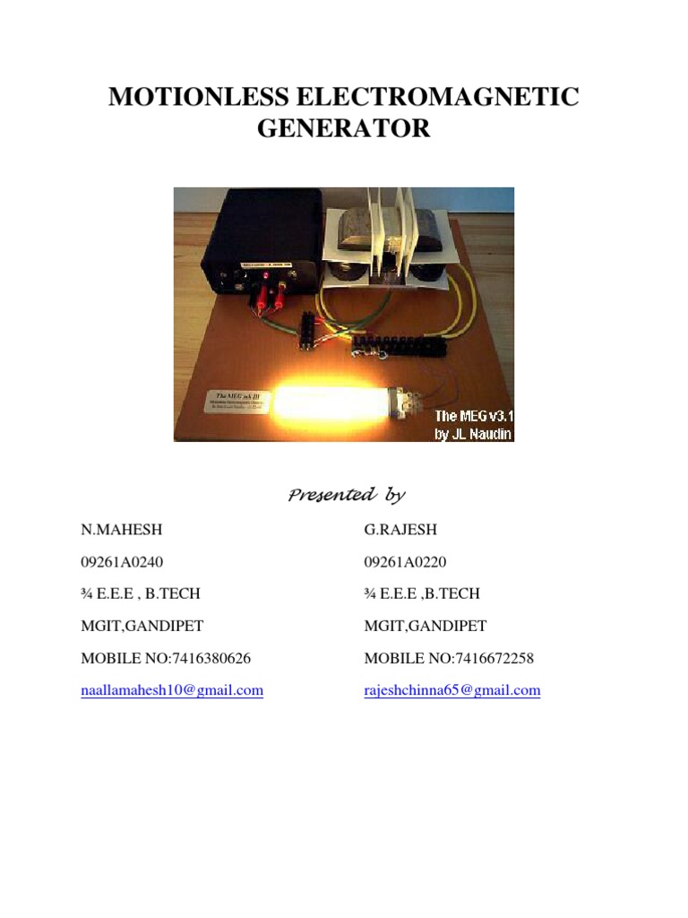Motionless Electromagnetic Generator | Inductor | Electric Generator