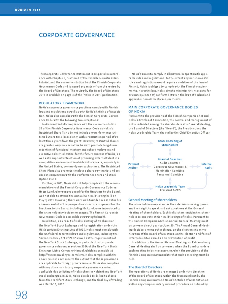 Corporate Governance Statement | PDF | Audit Committee | Corporate ...