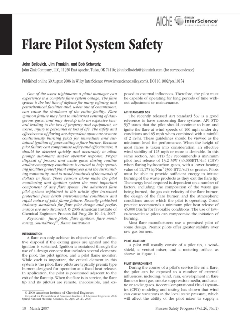Flare Pilot System Safety | PDF | Combustion | Fuels