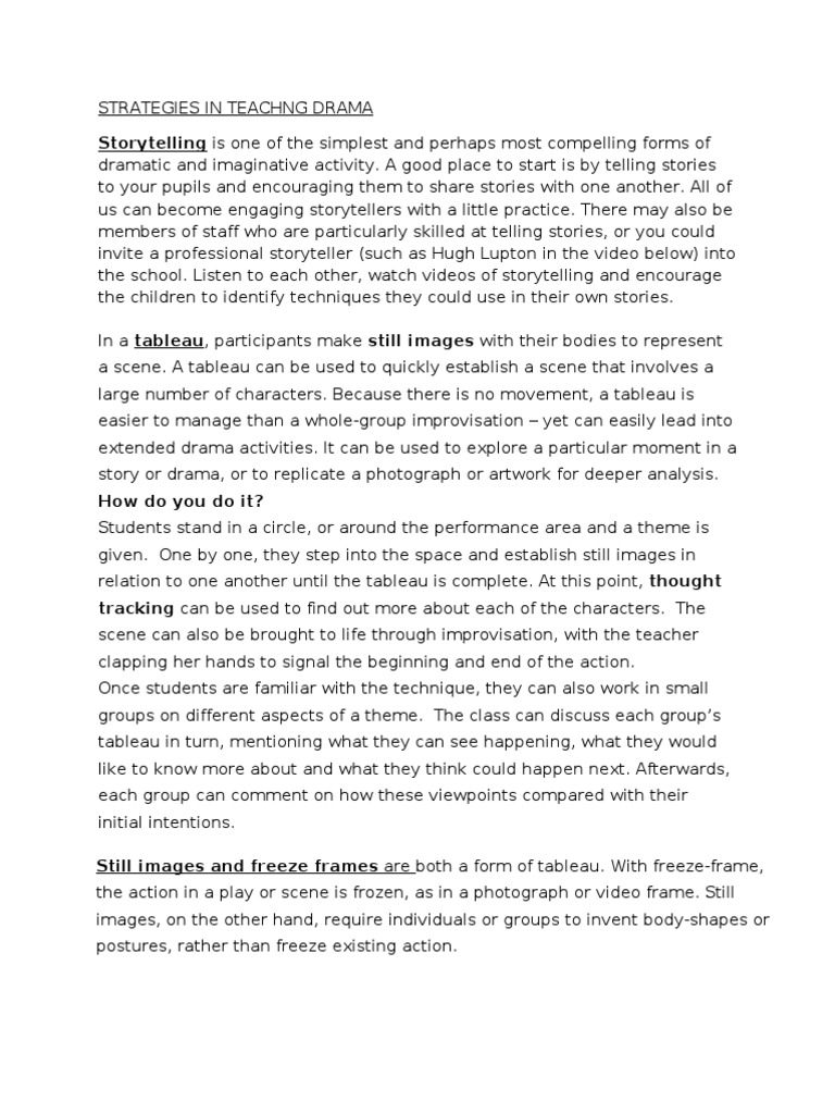 Effective Drama Teaching Strategies | PDF | Macbeth | Leisure