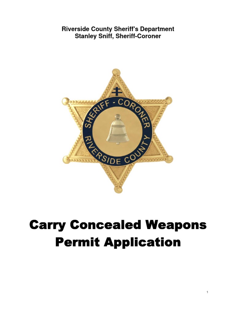 Carry Concealed Weapons Permit Application, Riverside, CA | PDF ...