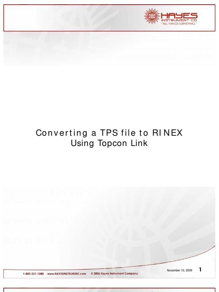 Convert .Tps To Rinex Using Topcon Link | PDF