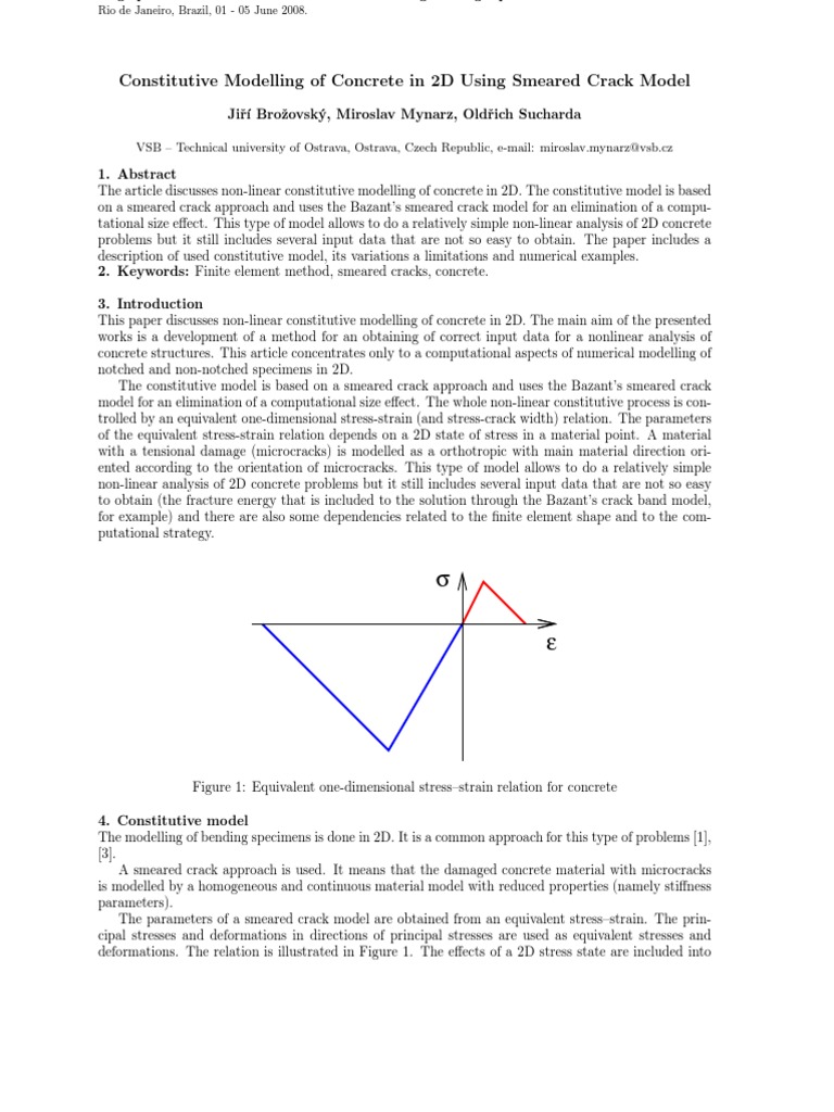 Constitutive Modelling of Concrete in 2D Using Smeared Crack Model ...