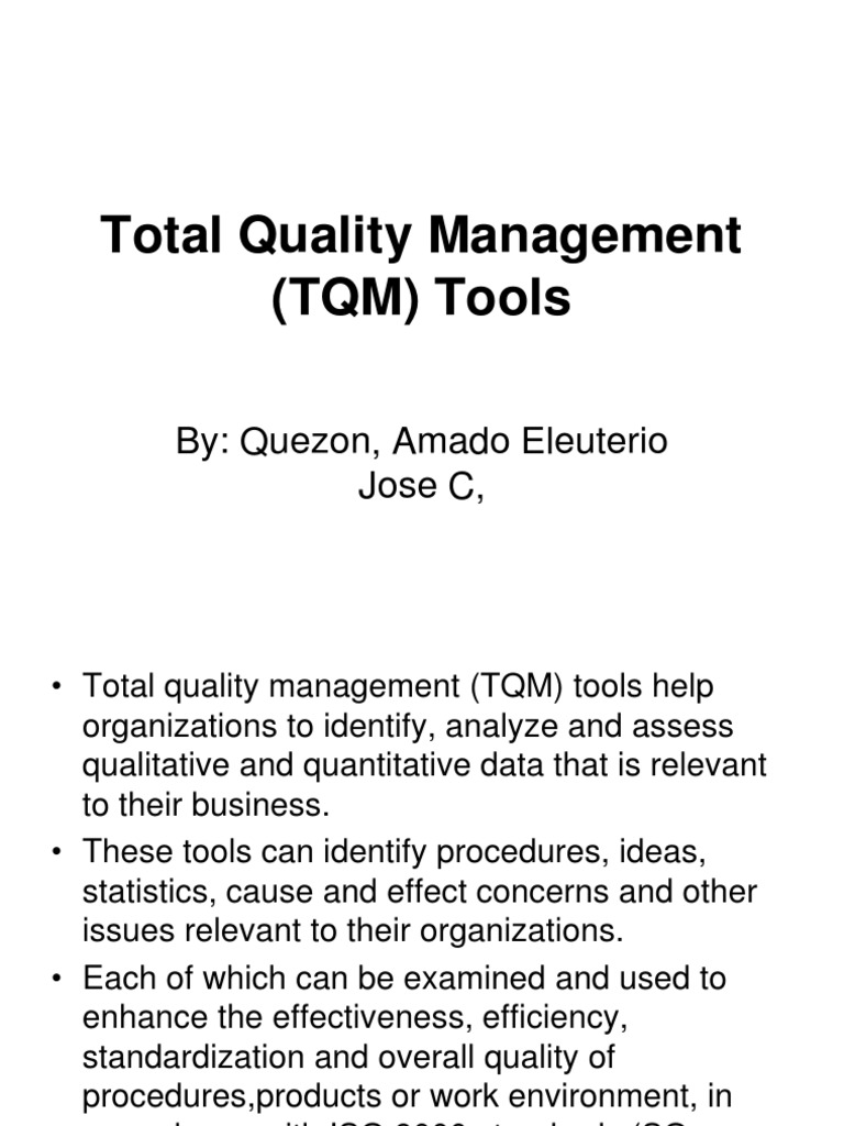 Total Quality Management (TQM) Tools | Download Free PDF | Conceptual ...
