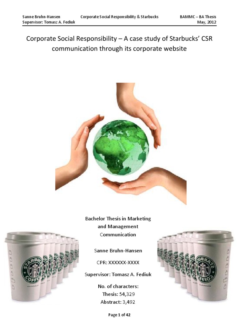 Hansen - A Case Study of Starbucks' CSR Communication Through Its ...