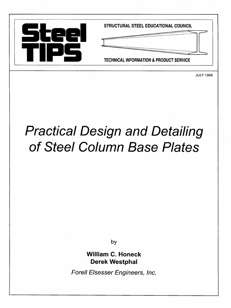 Column Base Plates Design | PDF | Structural Steel | Column