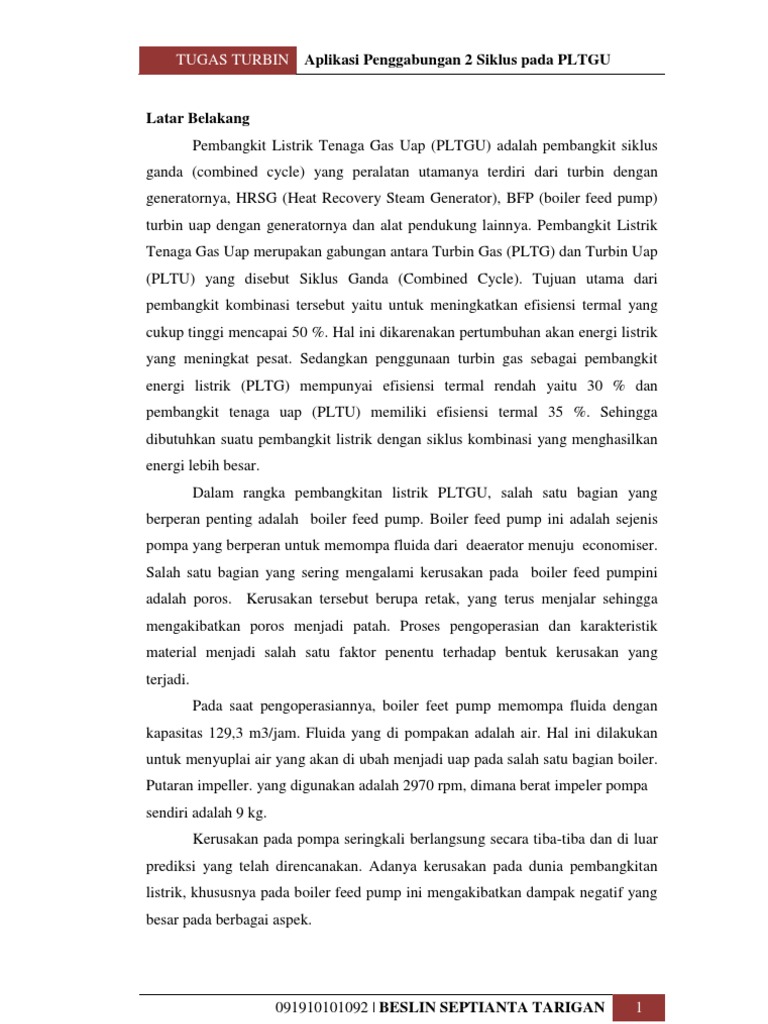 Penggabungan 2 Siklus Pada PLTGU | PDF