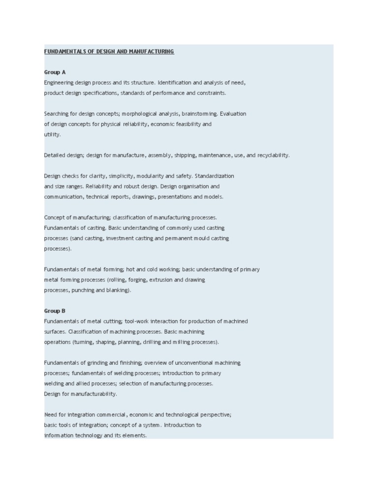 Fundamentals of Engineering Design, Manufacturing, and Materials ...