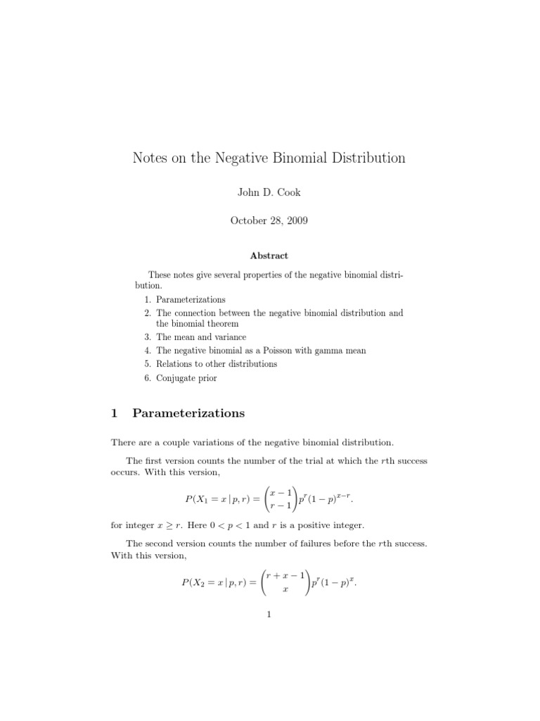 Negative Binomial | PDF | Poisson Distribution | Teaching Mathematics