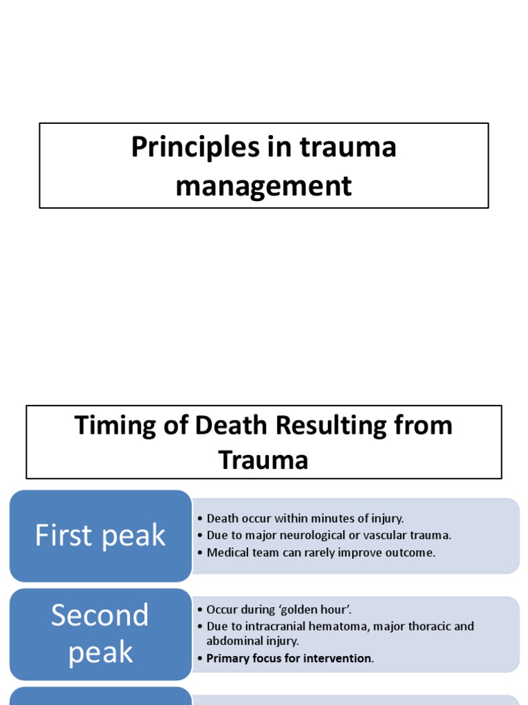 Principles in Trauma Management | PDF | Major Trauma | Emergency Department