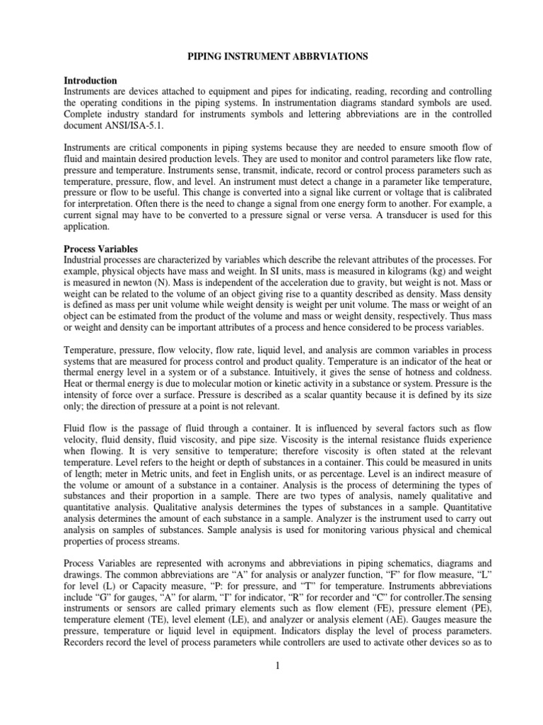 Instrumentation Symbols and Abbreviations | PDF | Measuring Instrument ...