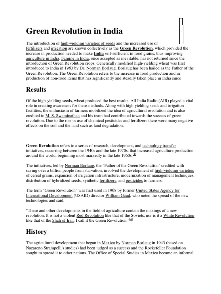 Green Revolution in India | PDF | Green Revolution | Food Security