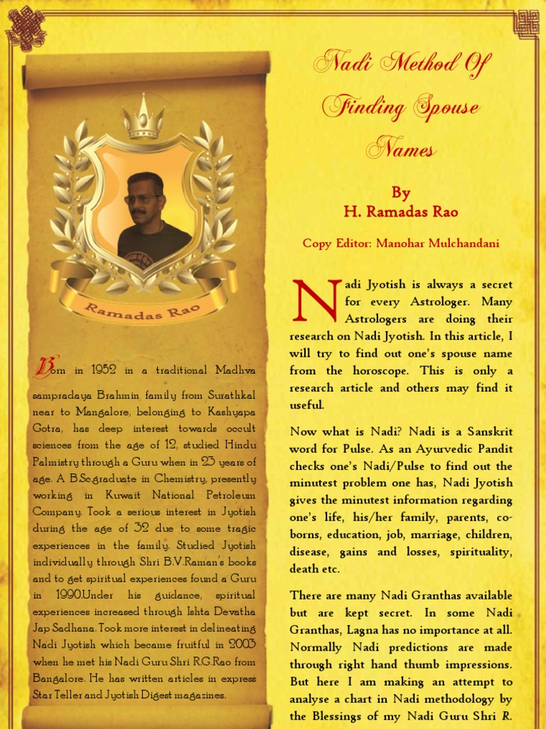 Decoding Spouse Names Through Nadi Astrology | PDF | Hindu Astrology ...