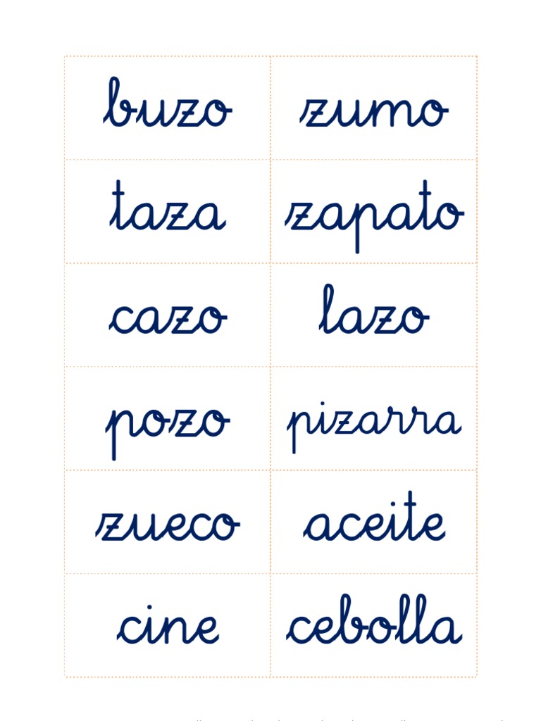 Mis Segundas Palabras - Tarjetas de Palabras | PDF