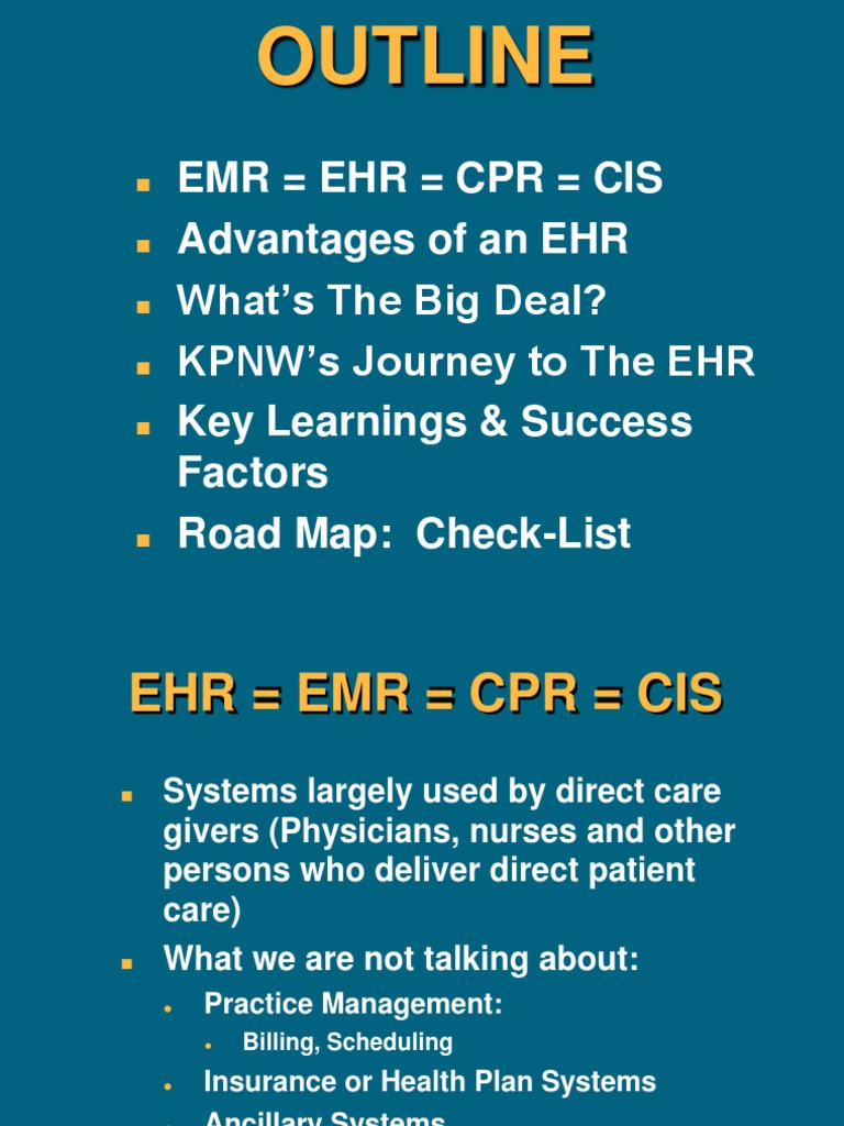 Emr Ehr CPR Cis Advantages of An EHR What's The Big Deal? KPNW's ...