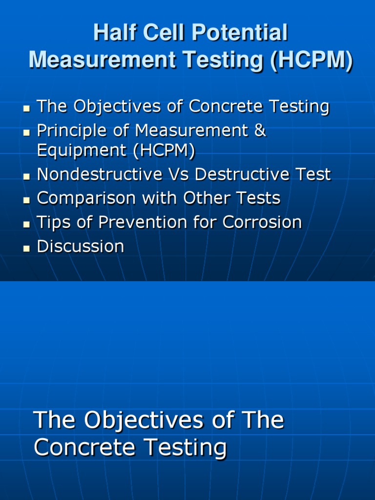 Half Cell Potential Measurement For Concrete | PDF | Corrosion | Rust