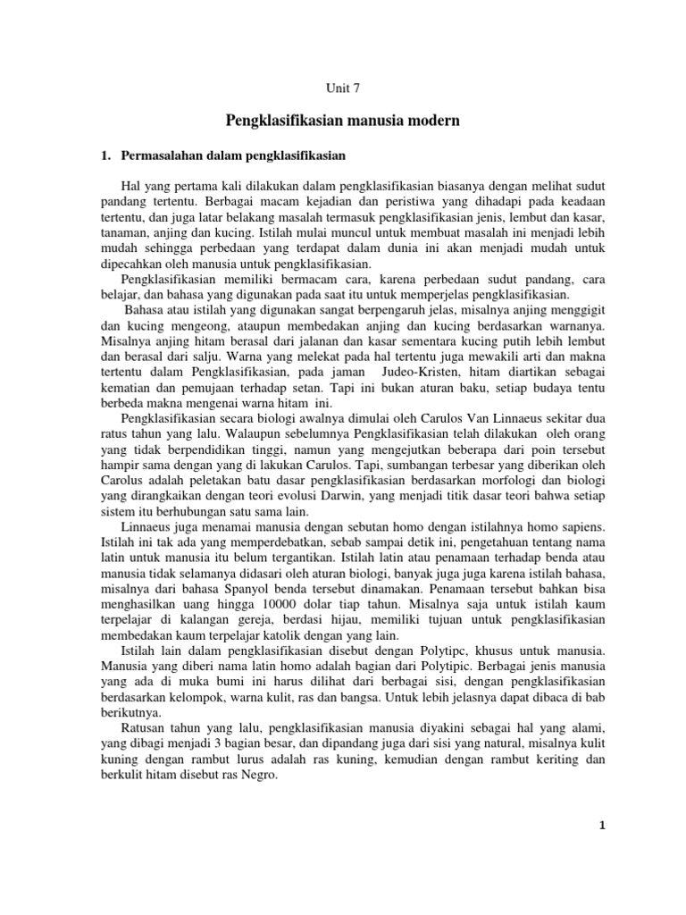 Klasifikasi Manusia Modern: Ras dan Arti | PDF | Kajian Bahasa Asing ...