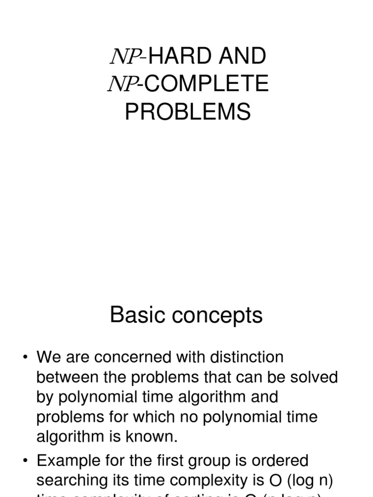 Np Hard And Np Complete Problems Pdf Time Complexity Computational Complexity Theory