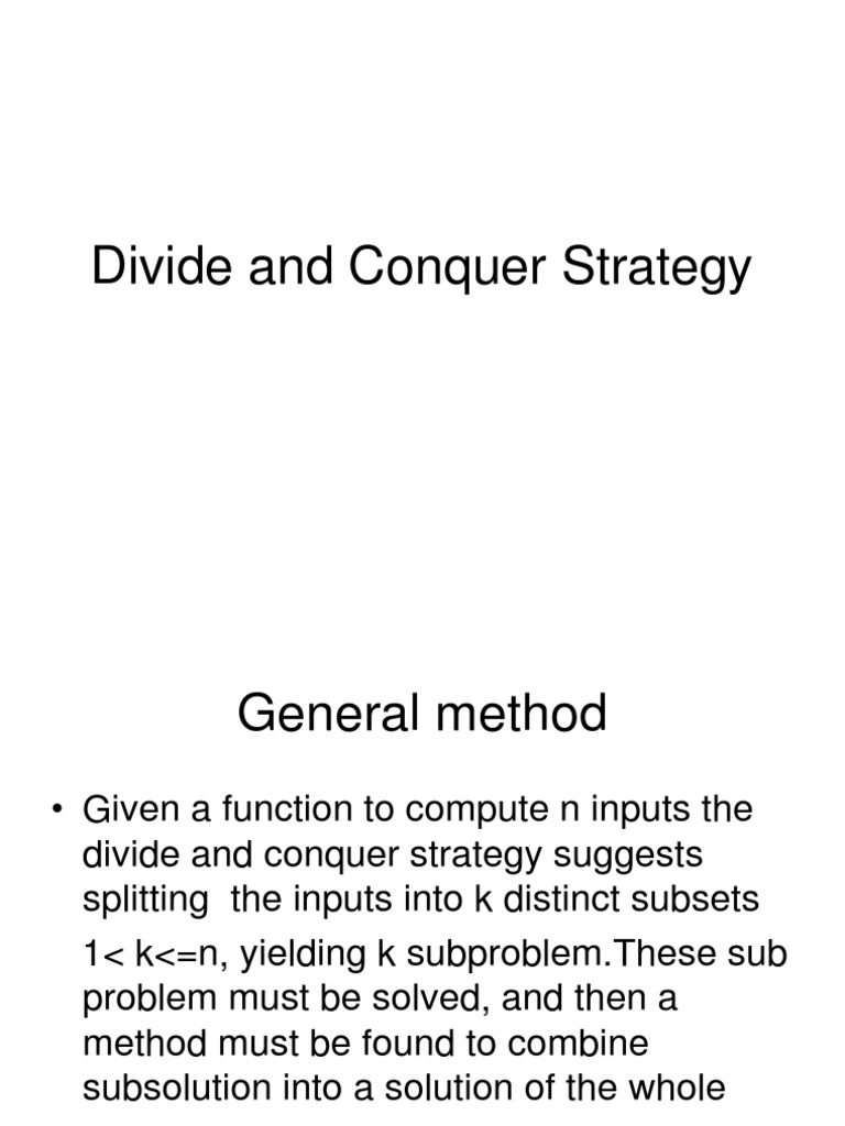 Divide and Conquer Strategy | PDF