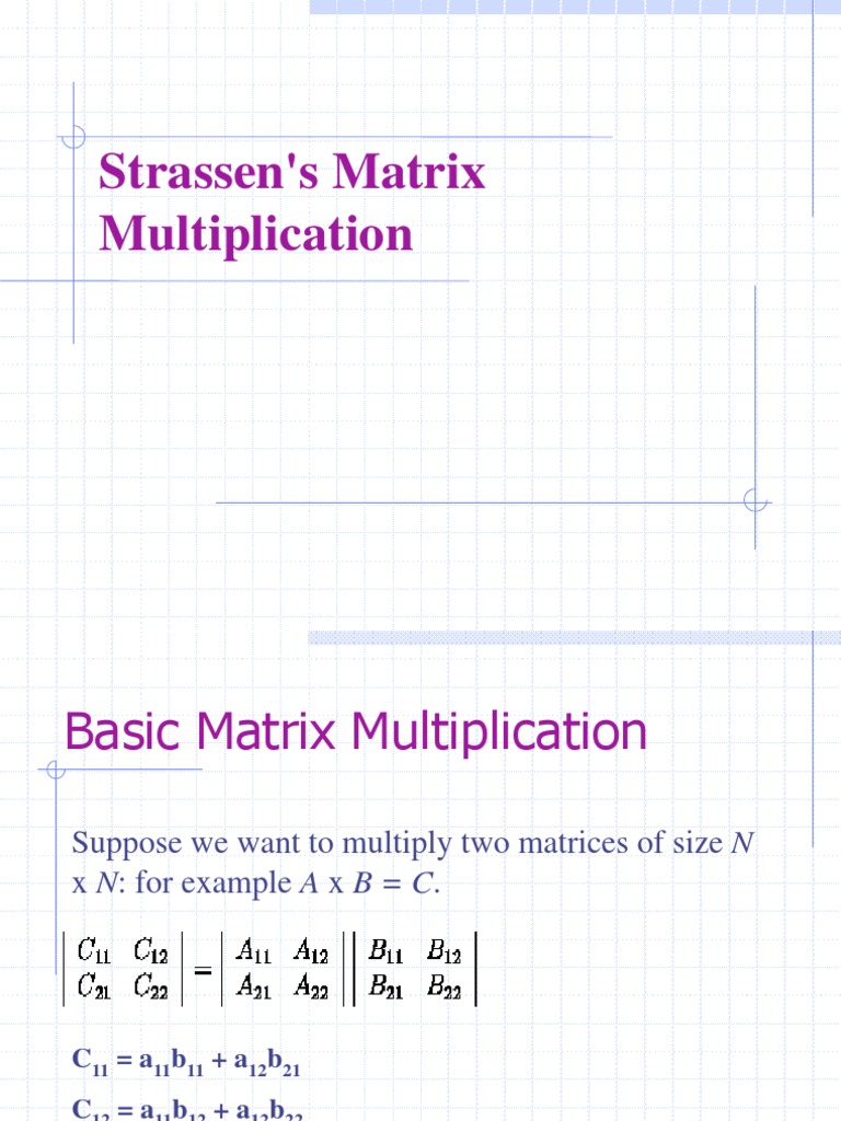 Strassen s Matrix Multiplication PDF