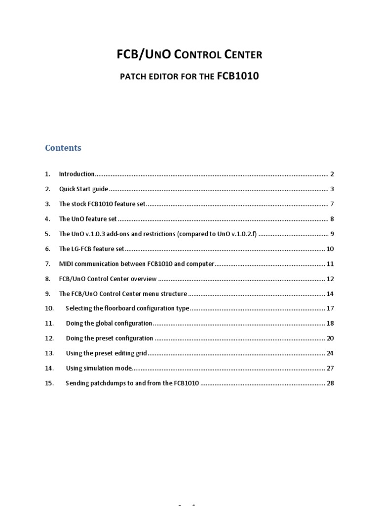 FCB UnO ControlCenter Manual | PDF | Icon (Computing) | Switch