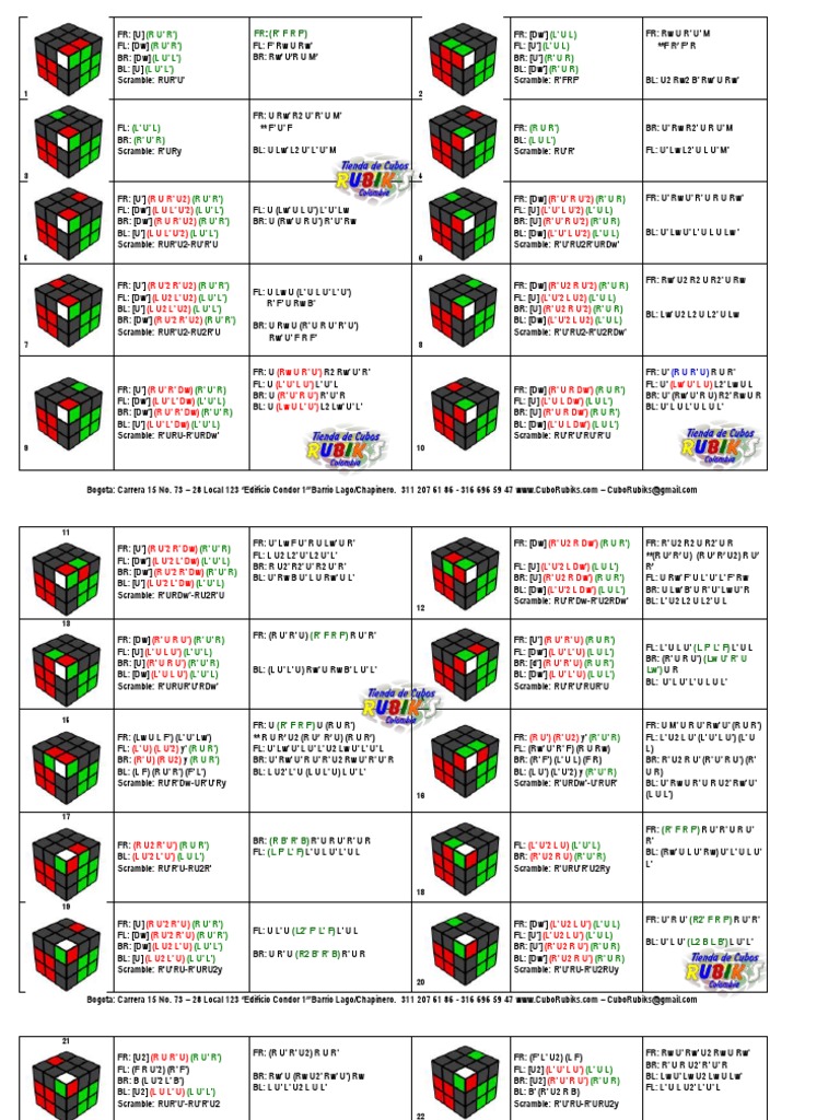 41 F2L Algorithms for Rubik's Cube | PDF