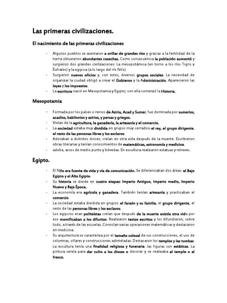 Las Primeras Civilizaciones Pdf