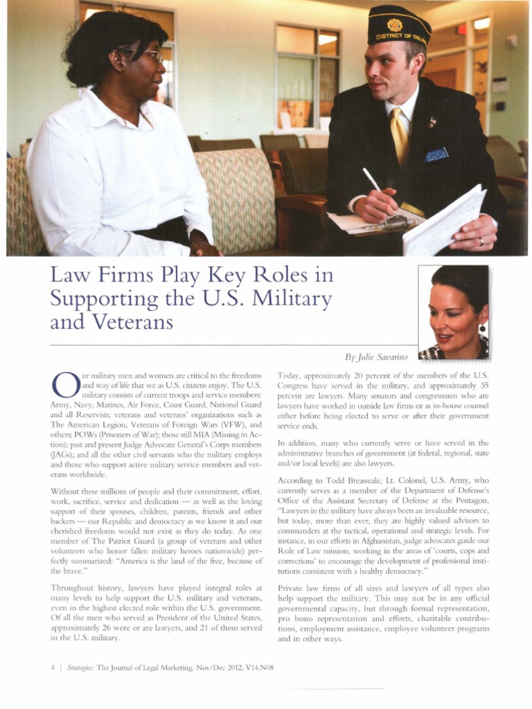 Article LMA - Law Firms Play Key Roles in Supporting The US Military ...